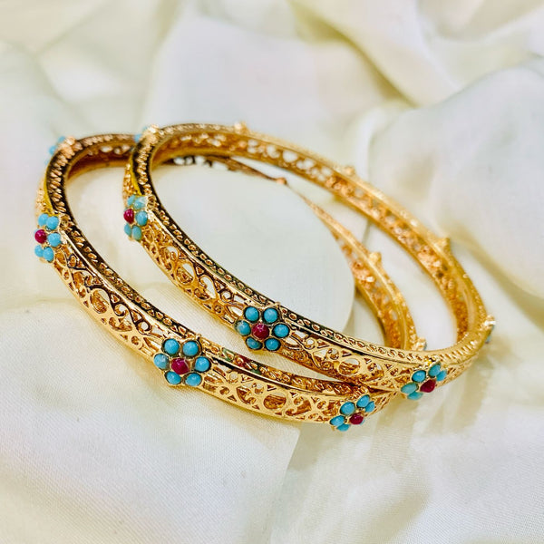 Kara Pair-62 (Maroon/Ferozi) – Rawayat Jewellery