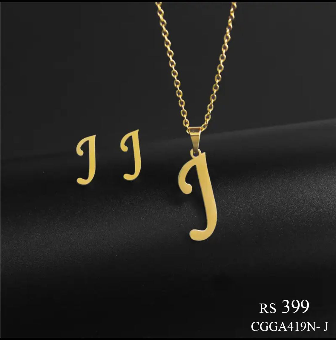 Alphabet Locket Set (J)– Rawayat Jewellery